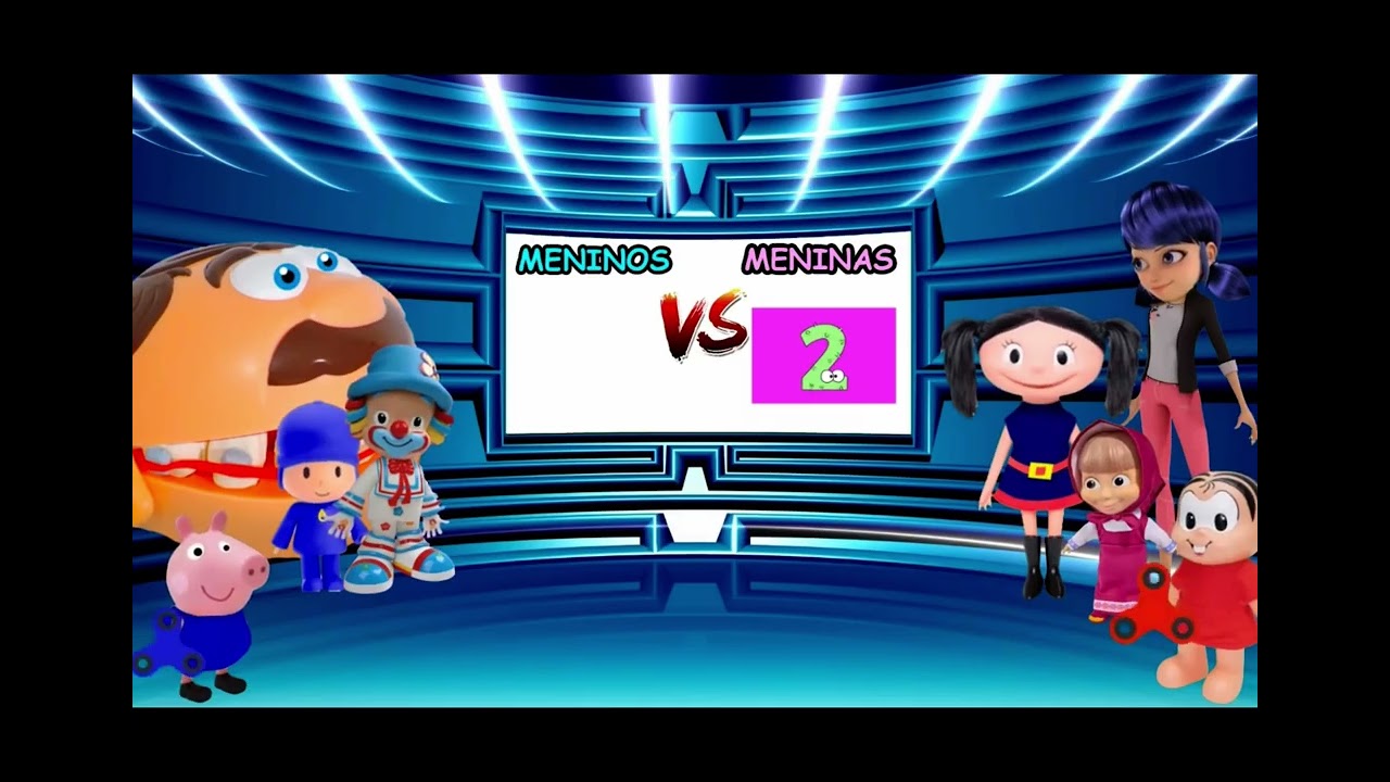 (REUPLOAD) MENINOS vs MENINAS BATALHA HAND SPINNER POCOYO MONICA LADYBUG MASHA PATATI BOCÃO PLAY DOH