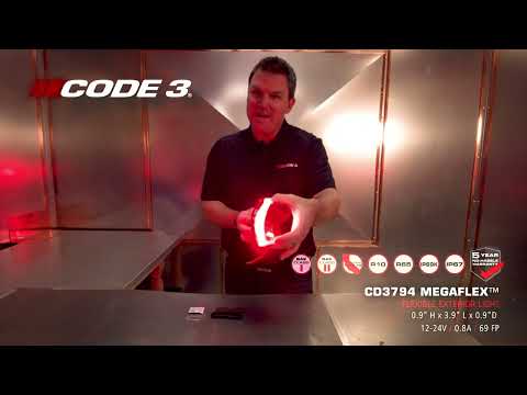 Code 3 CD3794 MegaFlexβ’ | Flexible Emergency Vehicle Warning Light | 12 dual-color LED |