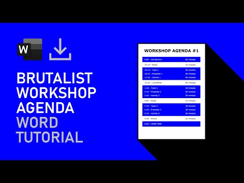 Brutalist Workshop Agenda Template | Microsoft Word Tutorial [FREE DOWNLOAD]