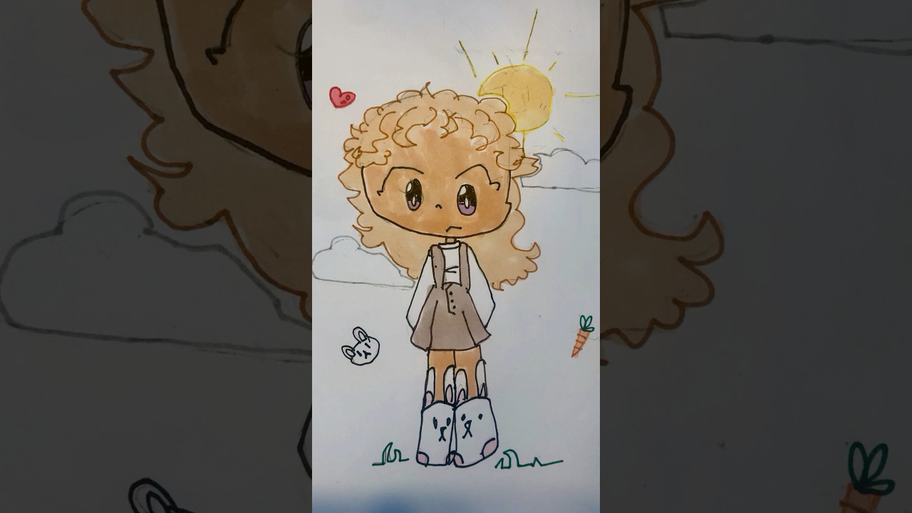 Bunny Drawing!!🐇 #drawing #chibi #oc #fypシ #art #cute #bunny #sketch #sketching
