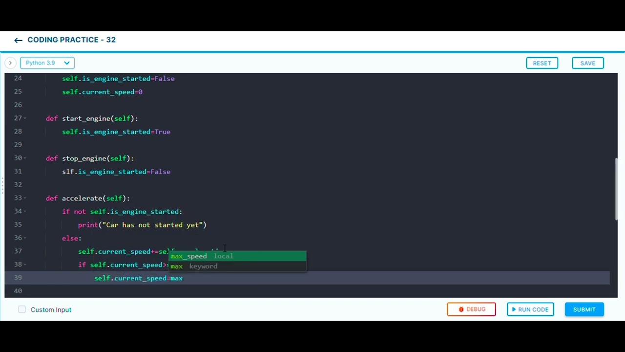 python coding practice-32 car-4 #solutions #practice #solutions