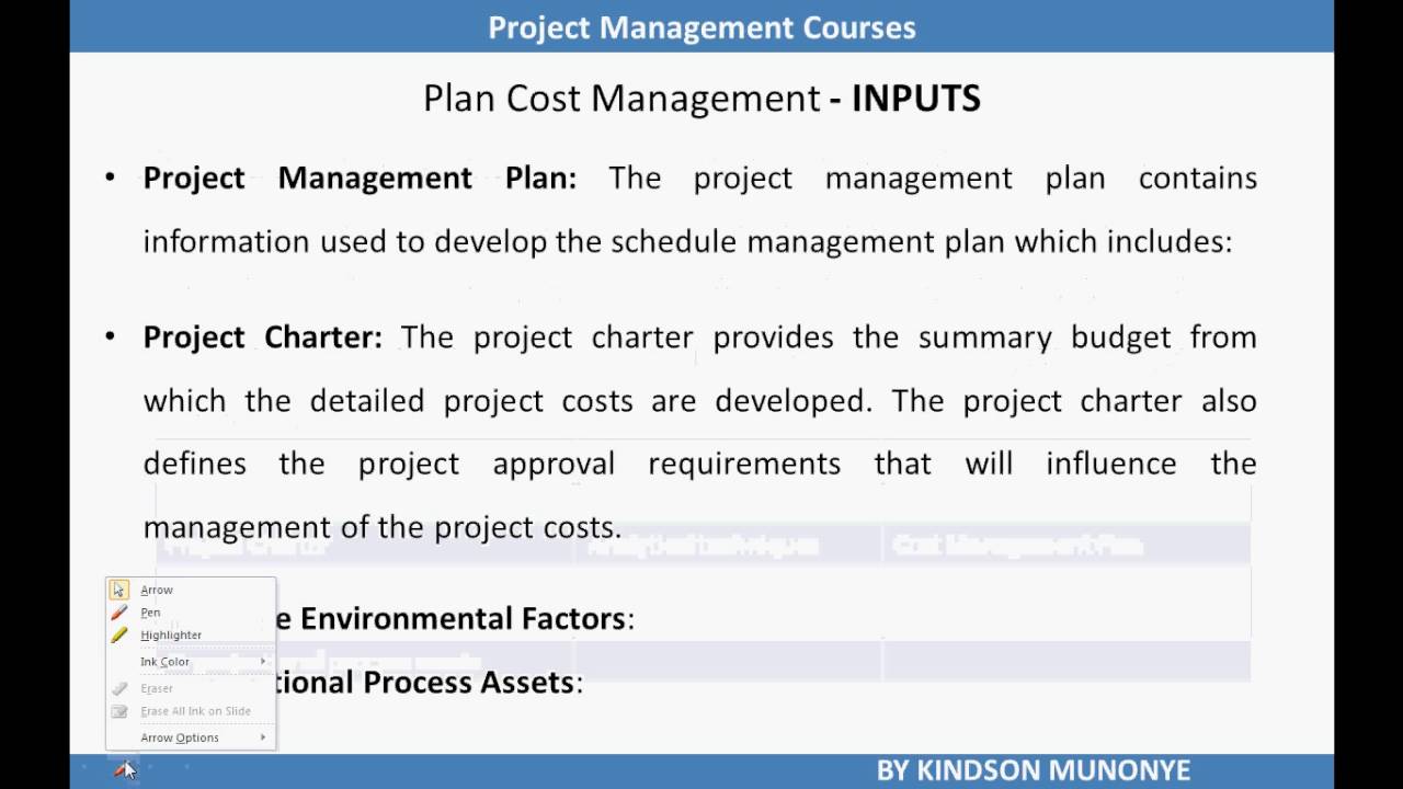 Project Cost Management   Plan Cost Management