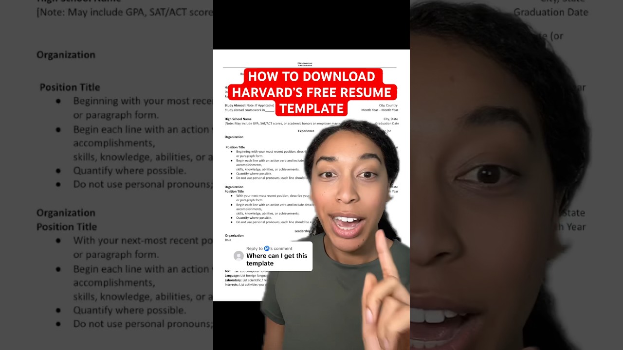 HOW TO DOWNLOAD HARVARDS RESUME TEMPLATE #resumetemplate #resume #resumewriting #resumetips #resumes