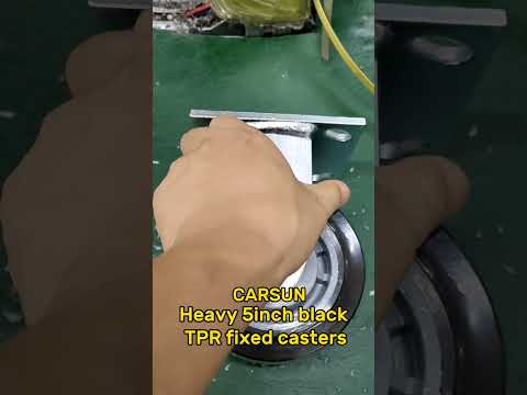Heavy industrial casters 5 inch black TPR rigid caster wheels #casterwheel #casters #factory