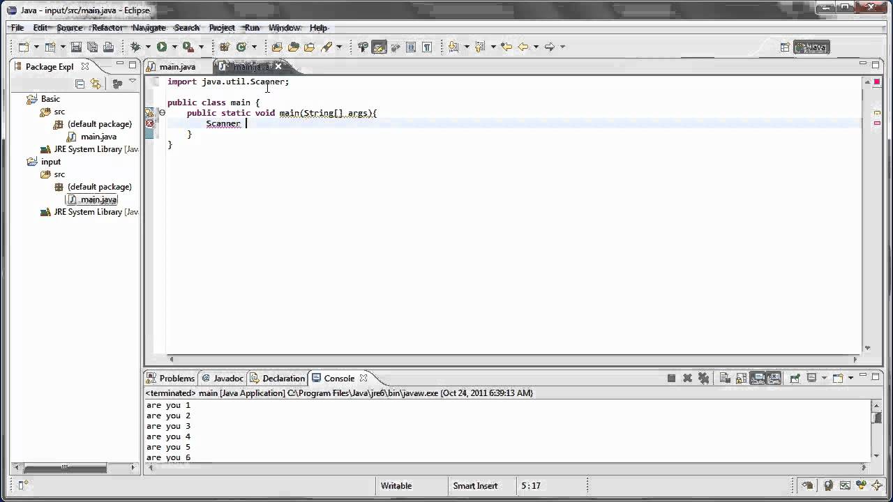 Java 6- User input(int, String)
