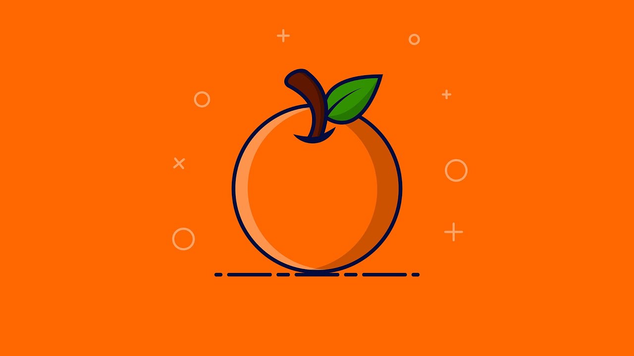 Orange flat vector design | Adobe Illustrator Tutorial, Digital Illustration, Bhandari illustration