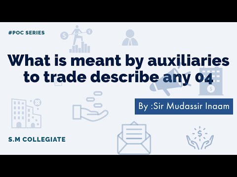 Define Auxiliaries to trade by Sir Mudassir Inaam in urdu/hindi