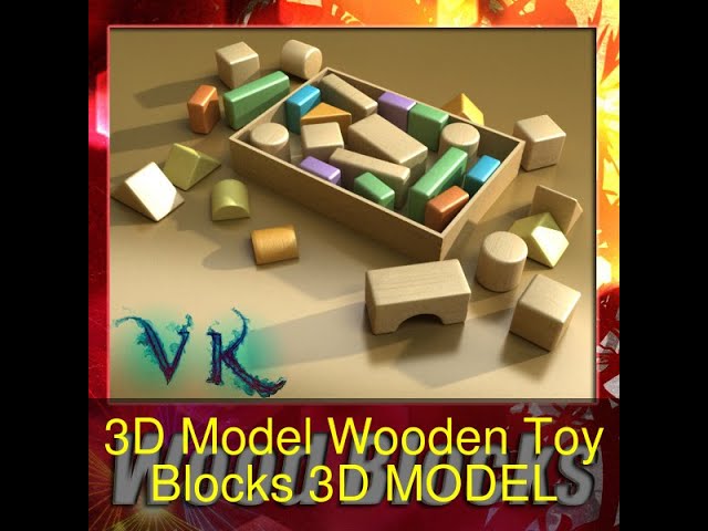 3D Model Wooden Toy Blocks 3D Model - FlatPyramid