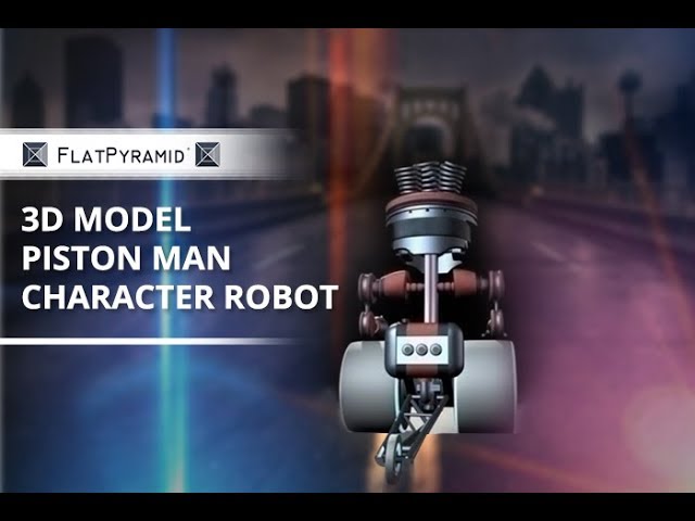 Piston Man Character Robot 3D Model - FlatPyramid