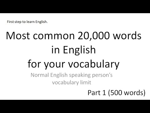 Most common 20,000 words in English for your vocabulary Part 1 (500 words)