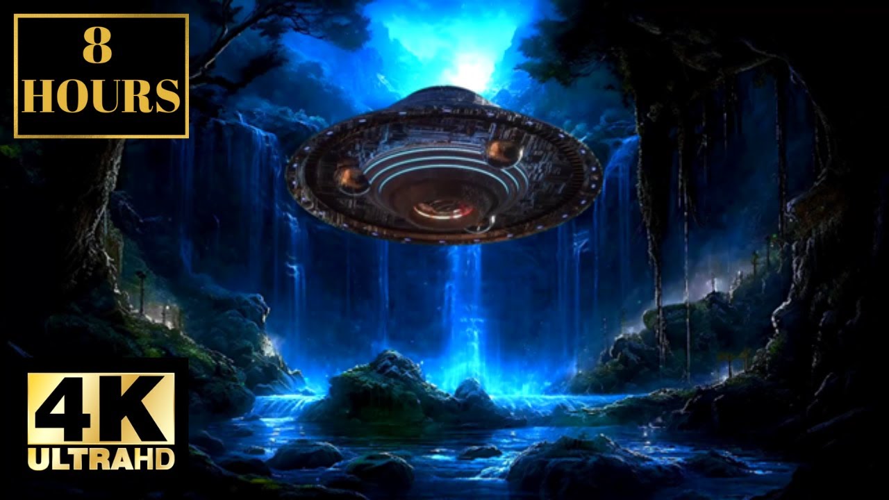 Spaceship Aliens UFO SPACE Wallpaper Background Screensaver 8 HOURS 4K With Music