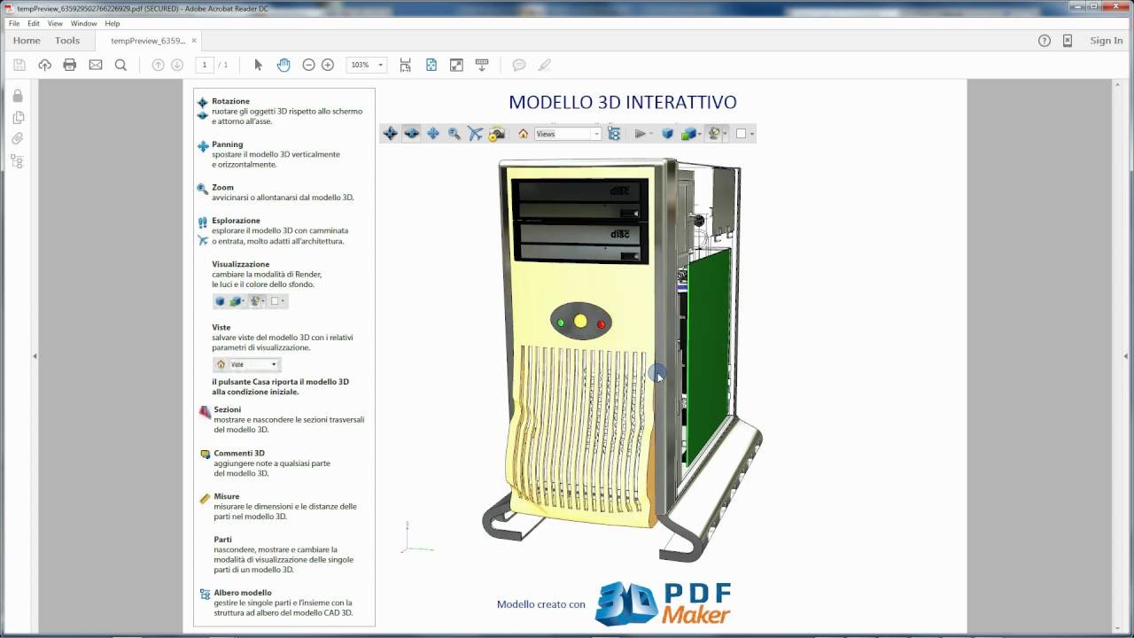 3D PDF Maker StandAlone Tutorial 2b. 3D PDF with Inventor DWF Models