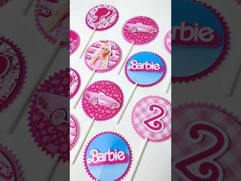 We love our Barbie cupcake toppers! #barbieparty #barbiecupcaketoppers #barbiemovie #partydecor