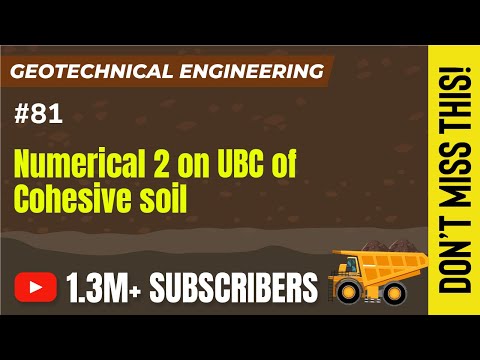 Numerical 2 on UBC of Cohesive soil - Geotechnical Engineering - GATE - Bearing Capacity Video ...