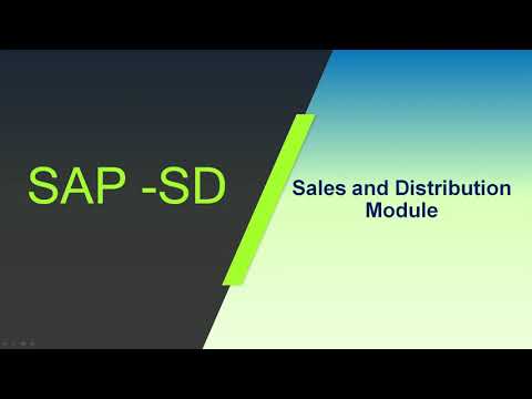 SD Overview - Sales and Distribution in SAP