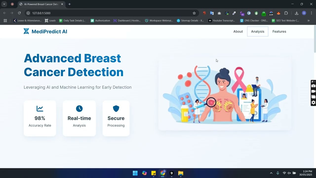 MediPredict AI – Breast Cancer Detection Web App Using Machine Learning | Flask, Python & ML Model