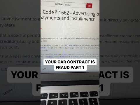 CAR CONTRACT IS FRAUD