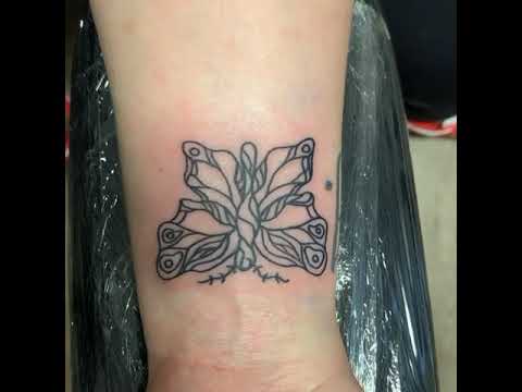 Gothic Font tattoo and line work by Marvin Rivera - Mariposa Tattoo Studio