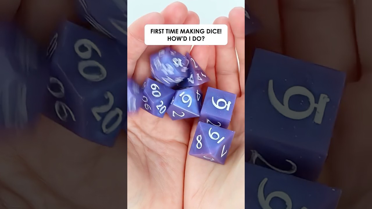 I made resin dice for the first time! Full video is live #resindice  #dnddice  #resin
