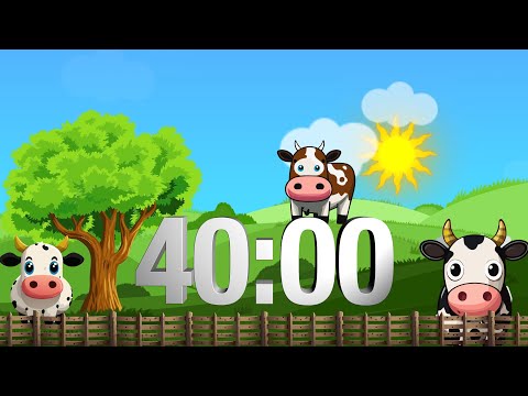 40 Minute Summer Farm Timer | Happy Music for Kids Classroom | Alarm