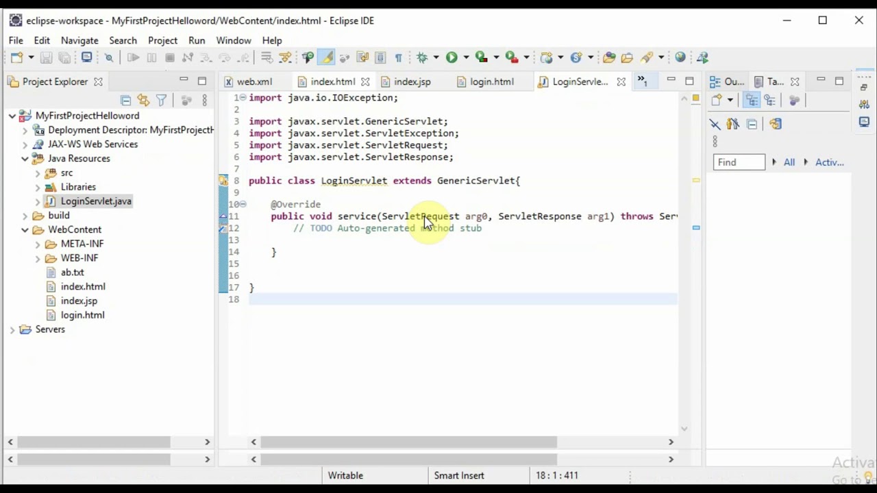 #JSP9 | #Create Generic Servlet $ jsp