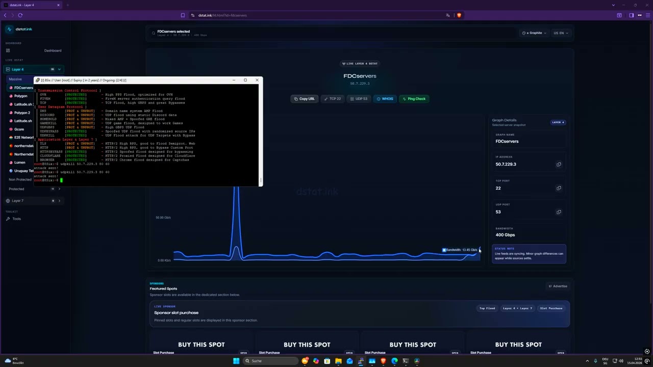 8six C2 vs DSTAT 400G FDCservers | STRONG AND CHEAP C2 & BOTNET 2026 | L4 SHOWCASE | BEST POWER !!!