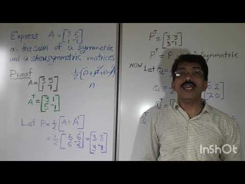Class 12 Matrices -8 : Symmetric and skew symmetric matrices.