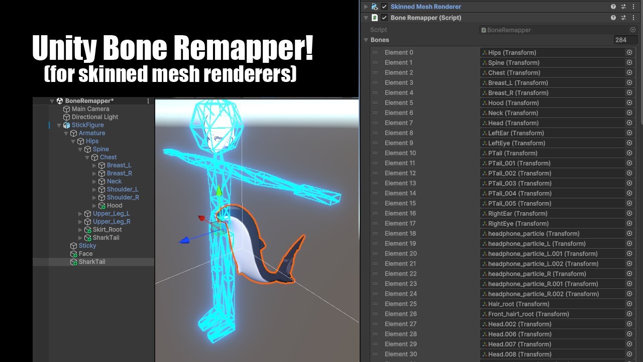 Unity: Mapping Bones to a Skinned Mesh Renderer