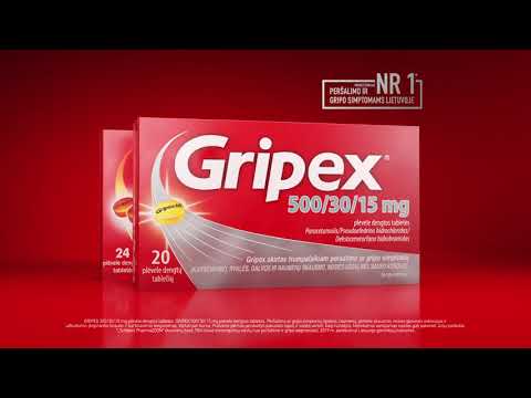 GRIPEX, 500mg/30mg/15mg, plėvele dengtos tabletės, N10 | eurovaistine.lt