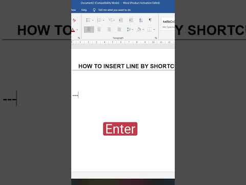 Insert Line in Word #Word #msword #eleganceacademy #shorts #shortsvideo #ytshort #line #insertline