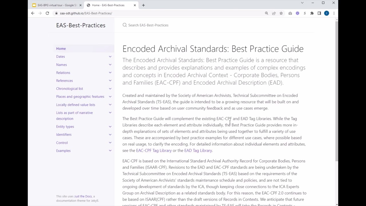 Encoded Archival Standards Best Practice Guide