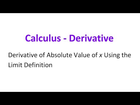 Derivative of Absolute Value of x Using Limit Definition