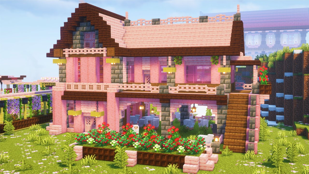 Minecraft - How to build Cherry Blossom Village 2/20 - Shepherd´s House ...