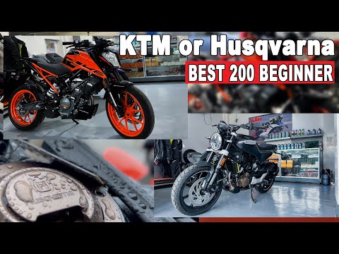 KTM 200 Duke V HUSQVARNA Svartpilen 200 - Honest Comparison, Best Exotic Beginner Bike. . .