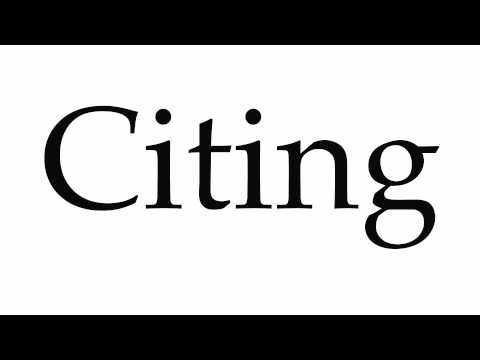How to Pronounce Citing