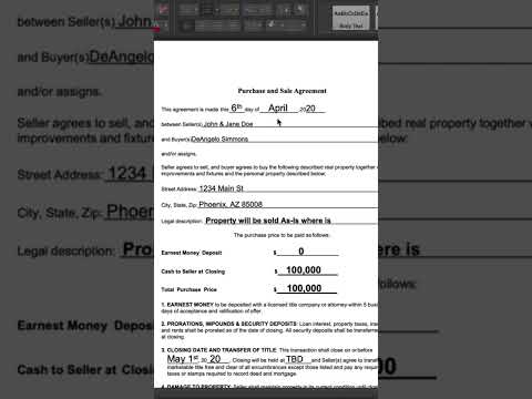 How to Fill out a Real Estate Contract and Download Free Template #wholesalerealestate #templates