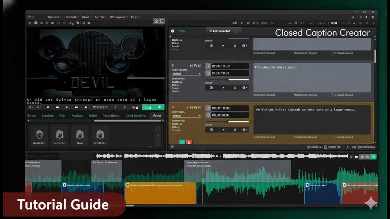 Export Extended Audio Description Using Closed Caption Creator