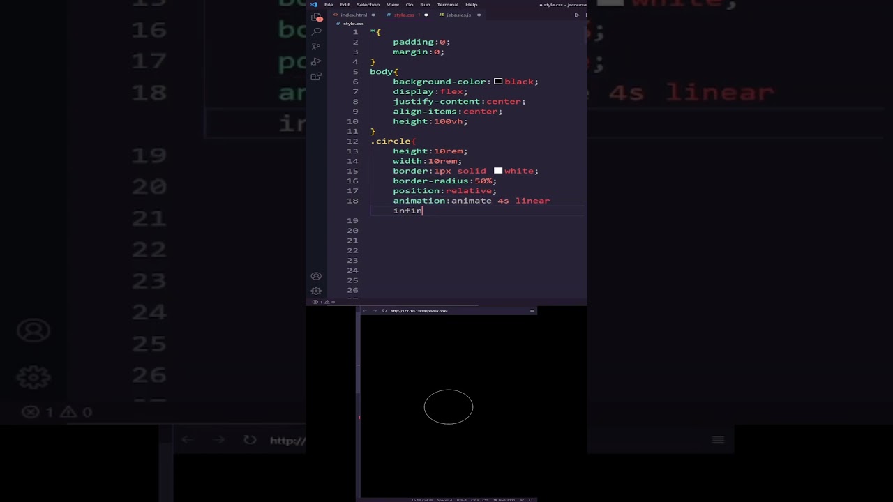 CSS circle motion animation html #shorts