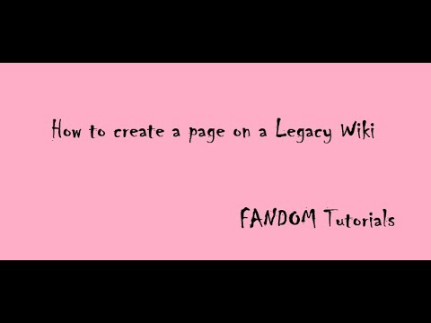 How to create page on a Legacy Wiki on FANDOM