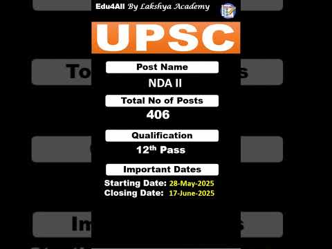 UPSC NDA 2 2025 Notification Out | Latest Govt. Job Updates | NDA 2 Notification #nda #nda2 #shorts
