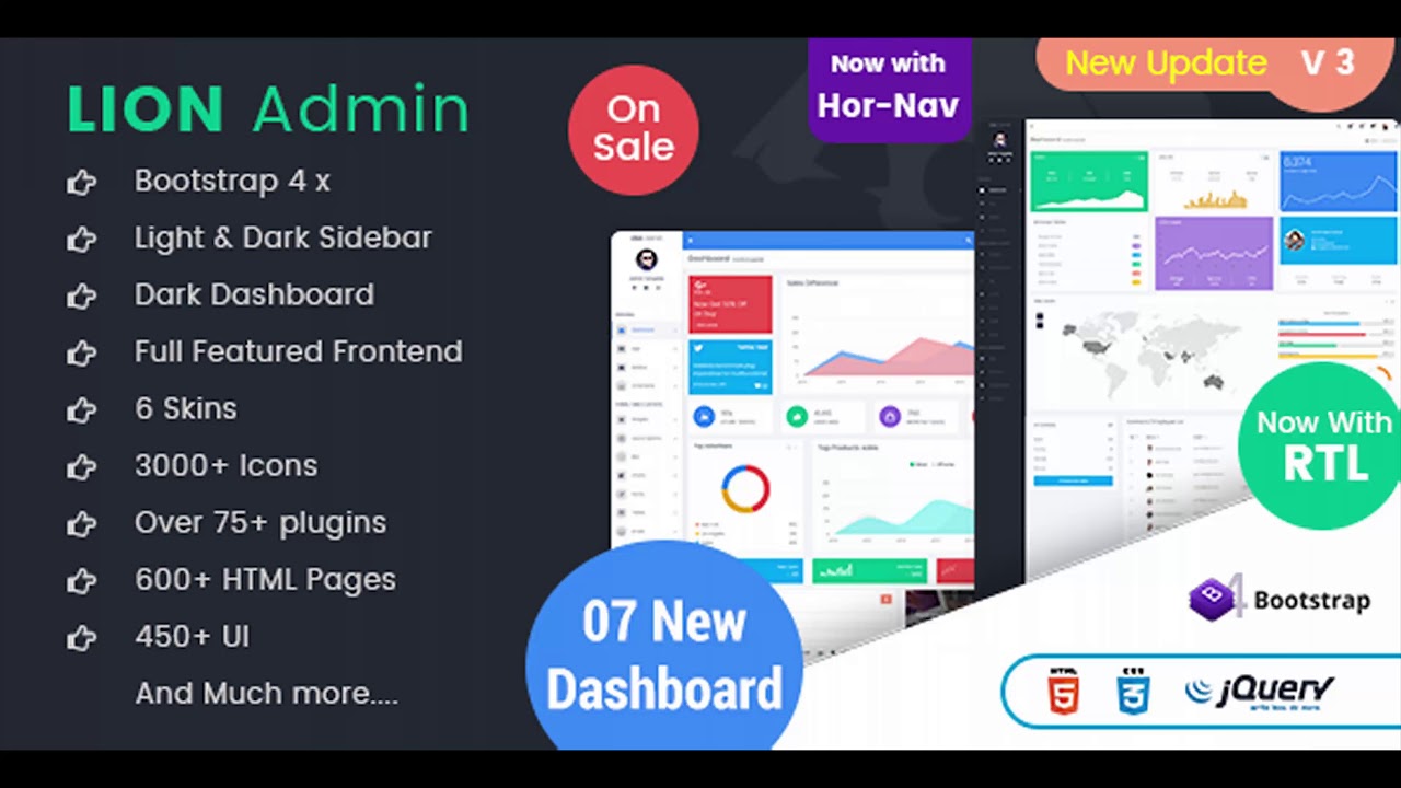 Lion - Responsive Bootstrap 4 Admin Dashboard Template and WebApp Template | Themeforest Website