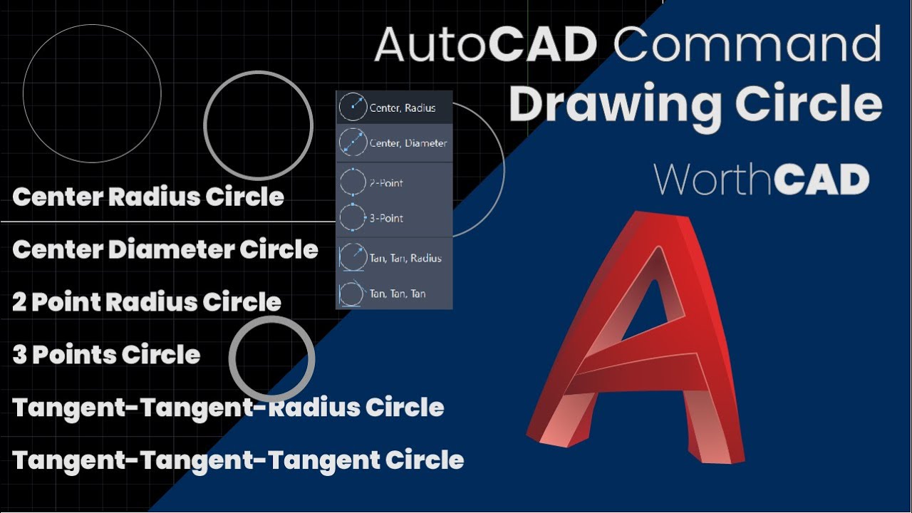 Autocad 2D Drawing Practice | Different  Circle Command in Autocad to Create Circles (For Beginner!)