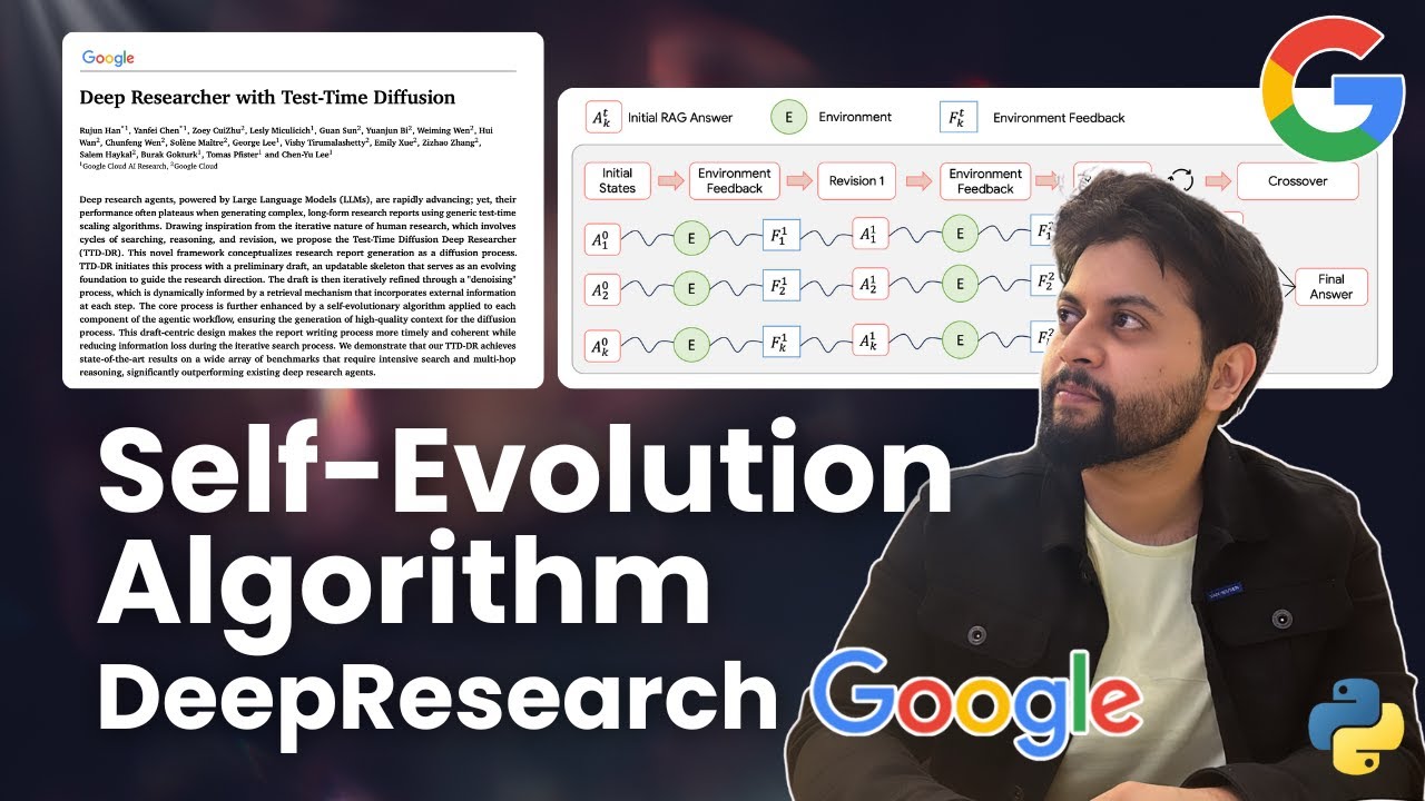 Google Self-Evolution algorithm for Deep Researcher | Agentic Workflow | Parallel Processing, Python