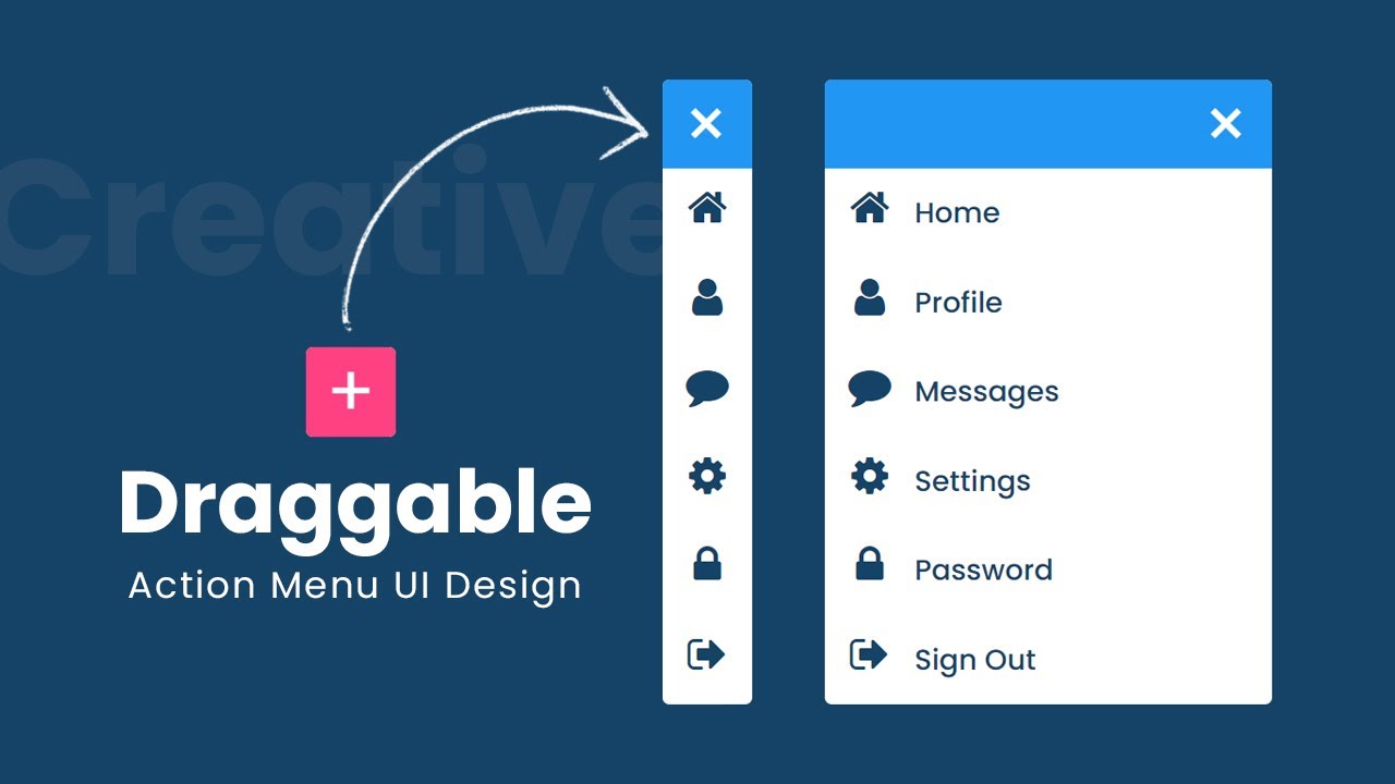 Floating Action Menu Using Html CSS & Javascript | How to Make a Draggable Menu