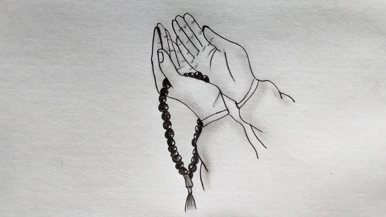 Muslims - How to draw a praying hand | Allah Calligraphy easy drawing | Islamic drawing