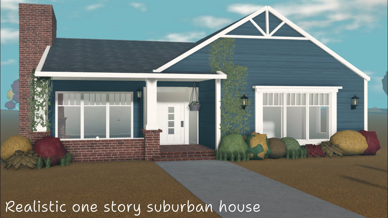 Bloxburg build: Realistic one story suburban house | speedbuild (EXTERIOR ONLY) | 100k