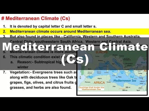 Koppen Scheme - Mediterranean Climate (Cs) | UPSC IAS Geography