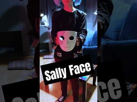 Handmade cosplay mask from Sally Face game. Personalized Birthday cake lootbox for Sally Fisher fans