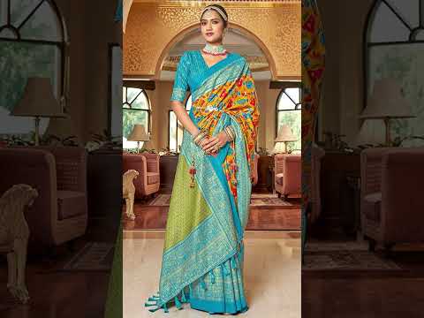 💘Shangrila Designer Women'S Printed Patola Art Silk Saree With Blouse Piece Free Size