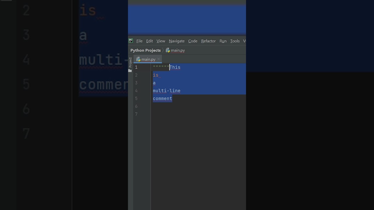 This is a multi-line comment in Python #shorts